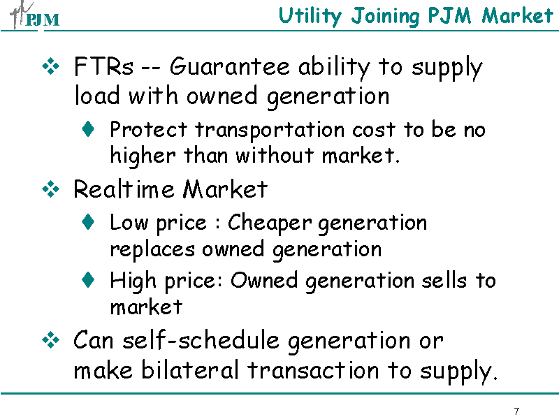 Utility Joining PJM Market